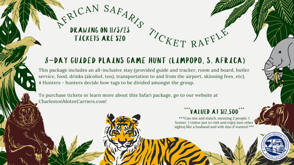 African Safari Ticket Raffle - Charleston Motor Carriers Association